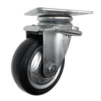 China Heavy Duty Swivel Caster 4 Inch Double Ball Bearing 400 kg Load Capacity Rubber Wheel for sale