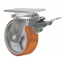 China Extra Heavy Duty MC Nylon Caster 6 8 10 Inch Brake Rigid 2000kg 2400kg Load Capacity for sale