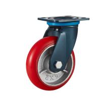 China 4 Inch PU Caster Wheel Swivel Top Plate Heavy Duty 360 Degree Silent Smooth Rolling for Industrial Furniture for sale