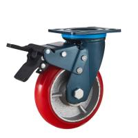 China 4 Inch PU Caster Wheel Swivel Top Plate Heavy Duty 360 Degree Silent Smooth Rolling for Industrial Furniture for sale
