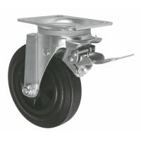 China 6 Inch 150kg 8 Inch 200kg Black Rubber Polypropylene Swivel Caster with Brake for sale