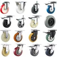 China 50mm Furniture Caster Swivel Plate Double Ball Bearing 100kg Load Capacity 2 Inch PU Caster Wheels for sale