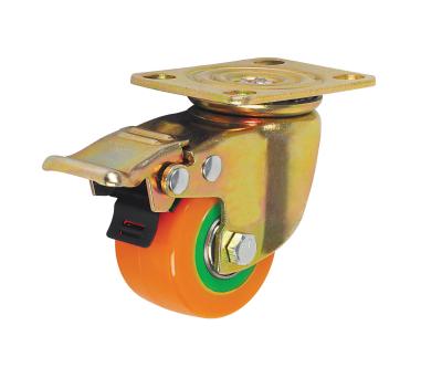 China 50mm Furniture Caster Swivel Plate Double Ball Bearing 100kg Load Capacity 2 Inch PU Caster Wheels for sale