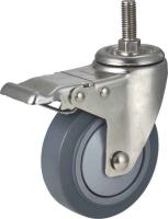 China Single Bearing TPR Medium Caster 4 Inch Industrial Swivel Brake Wheel for Store Display for sale