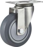 China Single Bearing TPR Medium Caster 4 Inch Industrial Swivel Brake Wheel for Store Display for sale
