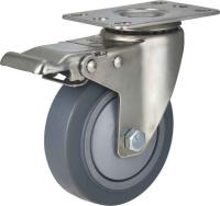 China Single Bearing TPR Medium Caster 4 Inch Industrial Swivel Brake Wheel for Store Display for sale