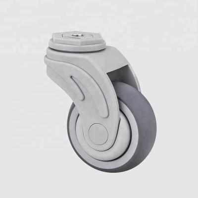 China 3 Inch Bolt Hole Stem Swivel Medical Trolley Caster Wheels 100kg Load Capacity for sale