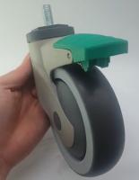 China 3 Inch Bolt Hole Stem Swivel Medical Trolley Caster Wheels 100kg Load Capacity for sale