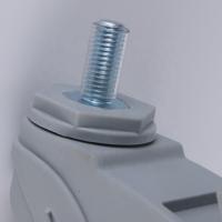 China Gray OEM 4 Inch Plastic TPR Silent Swivel Medical Caster Wheel Stem Casters 100 mm for sale