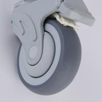China Gray OEM 4 Inch Plastic TPR Silent Swivel Medical Caster Wheel Stem Casters 100 mm for sale