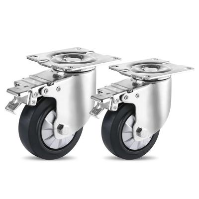 China 5 Inch TPR Swivel Caster Wheel with Double Ball Bearing and Brake Mid Heavy Duty 300kg for sale