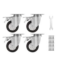 China 5 Inch TPR Swivel Caster Wheel with Double Ball Bearing and Brake Mid Heavy Duty 300kg for sale