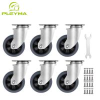 China OEM Medium Heavy Duty 3 Inch TPR Swivel Caster Steel Rubber Caster with Double Ball Bearings for sale