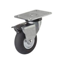 China Chrome Plated Medical Caster Wheel 75mm TPR Double Ball Bearing 80kg Load Capacity for sale