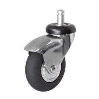 China Chrome Plated Medical Caster Wheel 75mm TPR Double Ball Bearing 80kg Load Capacity for sale