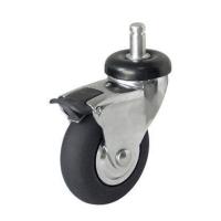 China Chrome Plated Medical Caster Wheel 75mm TPR Double Ball Bearing 80kg Load Capacity for sale