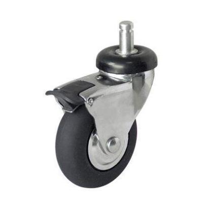 China Chrome Plated Medical Caster Wheel 75mm TPR Double Ball Bearing 80kg Load Capacity for sale