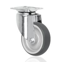 China European Style Trolley Caster Display Bases 4Inch 5Inch Thermoplastic Rubber Stainless Steel Plain Medium Duty Casters for sale
