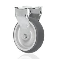 China European Style Trolley Caster Display Bases 4Inch 5Inch Thermoplastic Rubber Stainless Steel Plain Medium Duty Casters for sale