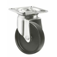 China European Castor 2-3 Inch Polypropylene Stainless Steel Plain Caster with Brake 50-75kg Load Capacity Black for sale