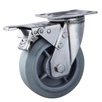 China SUS304 Stainless Steel Heavy Duty TPR Caster Wheels 200kg Load Capacity for sale