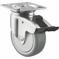 China SUS304 Stainless Steel 50mm Ball Bearing Caster Wheel TPR Non-Marking for Medical Carts for sale