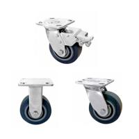 China Heavy Duty 304 Stainless Steel Swivel Caster Wheel with Double Ball Bearing TPR Tread 5 Inch for sale