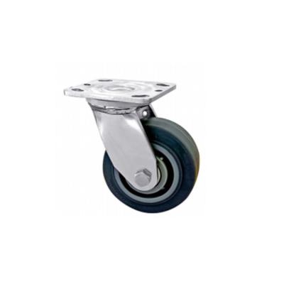 China Heavy Duty 304 Stainless Steel Swivel Caster Wheel with Double Ball Bearing TPR Tread 5 Inch for sale