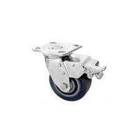 China Heavy Duty 304 Stainless Steel Swivel Caster Wheel with Double Ball Bearing TPR Tread 5 Inch for sale