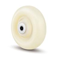 China 4 Inch PP White Caster Wheels Side Brake Swivel Trolley Wheels Stainless Steel Plain Bearing 100mm for sale