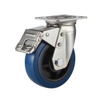 China Fixed PU Caster Wheels Stainless Steel SUS304 Heavy Duty 4 to 8 Inch Industrial Caster for sale