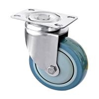China 304 Stainless Steel Rigid PU Caster Wheel Fixed Medium Duty 270kg Load Capacity for sale