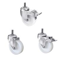 China 304 Stainless Steel Threaded Stem Swivel Caster 3 4 5 Inch 80-100kg Nylon Wheel for sale