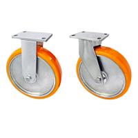 China Stainless Steel 304 Ultra Heavy Duty Castor Wheel 8 Inch 1000kg Load Capacity PU Tread Double Ball Bearing for sale