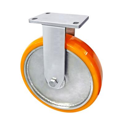 China Stainless Steel 304 Ultra Heavy Duty Castor Wheel 8 Inch 1000kg Load Capacity PU Tread Double Ball Bearing for sale