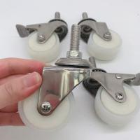 China 2 Inch 50mm Stainless Steel 304 Single Ball Bearing Nylon Swivel Caster Wheel with Total Lock Brake for sale