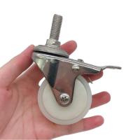 China 2 Inch 50mm Stainless Steel 304 Single Ball Bearing Nylon Swivel Caster Wheel with Total Lock Brake for sale