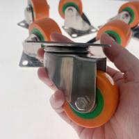 China 100kg Load Capacity 50mm Stainless Steel Heavy Duty PU Caster Wheel with Double Bearing for sale