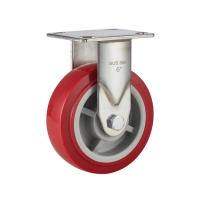 China 4 to 8 Inch Heavy Duty Swivel Caster Wheel with Lock Stainless Steel PU Tread 360 Degree for sale