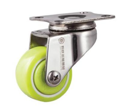 China 50 mm 304 Stainless Steel PU Caster Wheel 2 Inch Smooth Rolling Castor for Furniture for sale