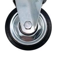China Double Ball Bearing 100 mm Japanese Heavy Duty Steel Rim Elastic Rubber Wheel Swivel Caster for sale