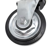 China Double Ball Bearing 100 mm Japanese Heavy Duty Steel Rim Elastic Rubber Wheel Swivel Caster for sale