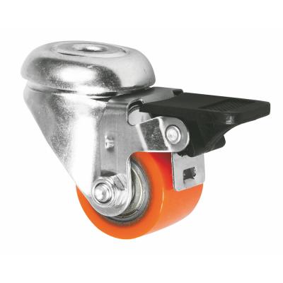 China Industrial 1.5 Inch 2 Inch Heavy Duty Swivel Caster Wheels Polyurethane 100-150kg Load Capacity for sale