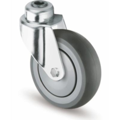 China 5 Inch TPR Swivel Caster 125mm Shopping Trolley Wheel 70-120kg Load Capacity Floor Friendly for sale