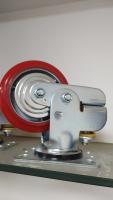 China Swivel Industrial Caster 5 Inch Shock Absorbing PU Wheel 360 Degree Heavy Duty Trolley for sale