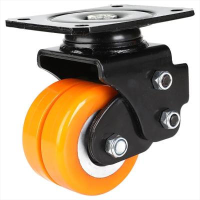 China AGV Caster Wheels Aluminum Alloy Core TPU Tread 55mm 65mm 75mm Dual Ball Bearing Industrial for sale