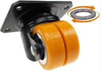 China AGV Caster Wheels Aluminum Alloy Core TPU Tread 55mm 65mm 75mm Dual Ball Bearing Industrial for sale