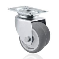 China 2 Inch 50mm TPR Twin Wheel Swivel Caster 60kg Capacity Double Wheel Trolley Caster for sale