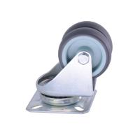 China 2 Inch TPR Twin Wheel Swivel Caster 50mm with Brake for Quiet Trolley Mobility for sale