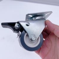China 2 Inch TPR Twin Wheel Swivel Caster 50mm with Brake for Quiet Trolley Mobility for sale